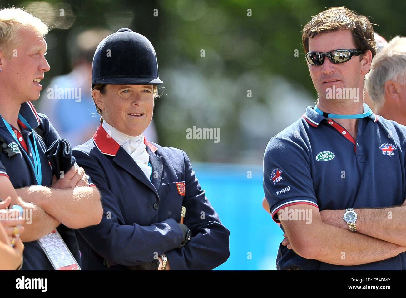 Pippa Funnell (Great Britain) watches the last round of Piggy French ...