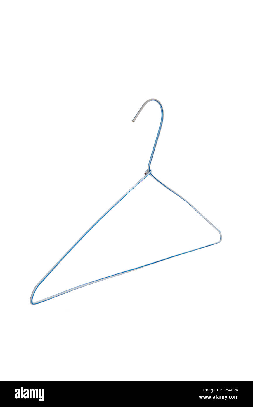 Blue Clothes Hanger with white background Stock Photo - Alamy