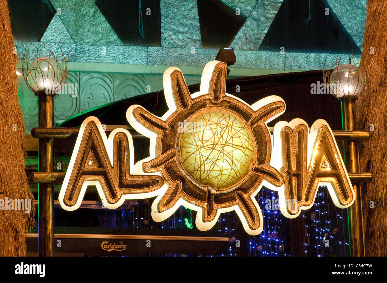 Aloha, neon bar sign, Kuala Lumpur, Malaysia, Southeast Asia, Asia ...