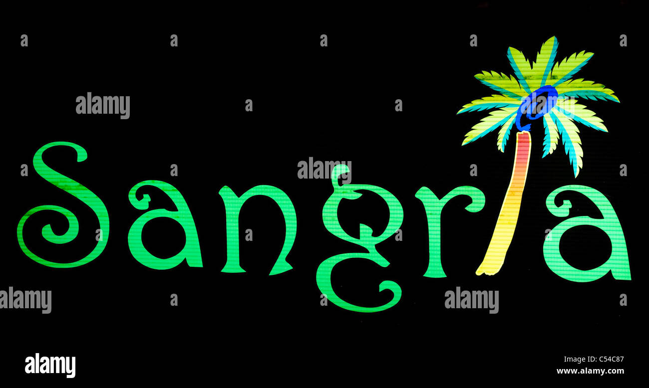 Sangria, neon bar sign, Kuala Lumpur, Malaysia, Southeast Asia, Asia ...