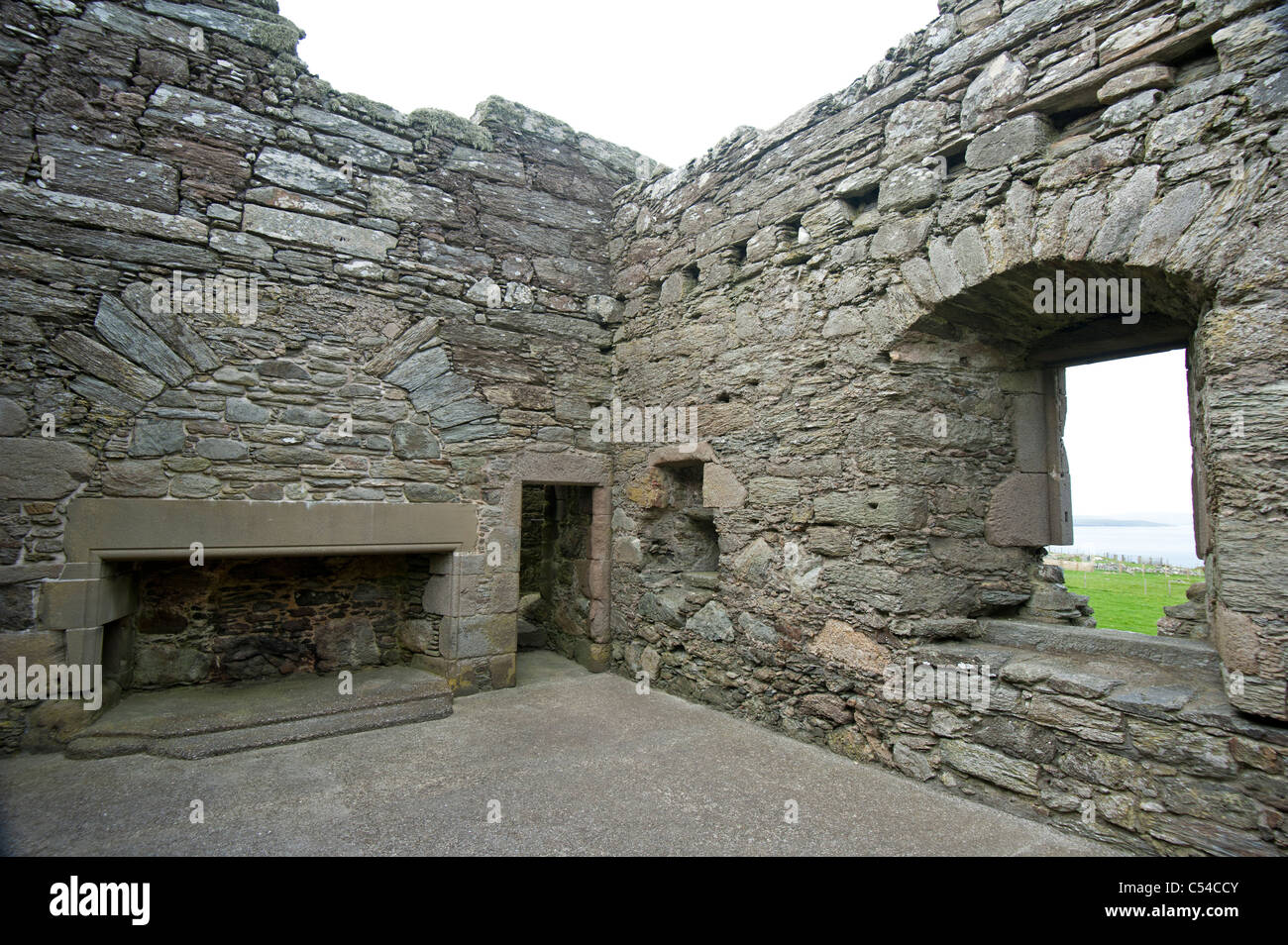 The interior of Muness Castle, Isle of Unst, Shetland, Scotland. SCO ...