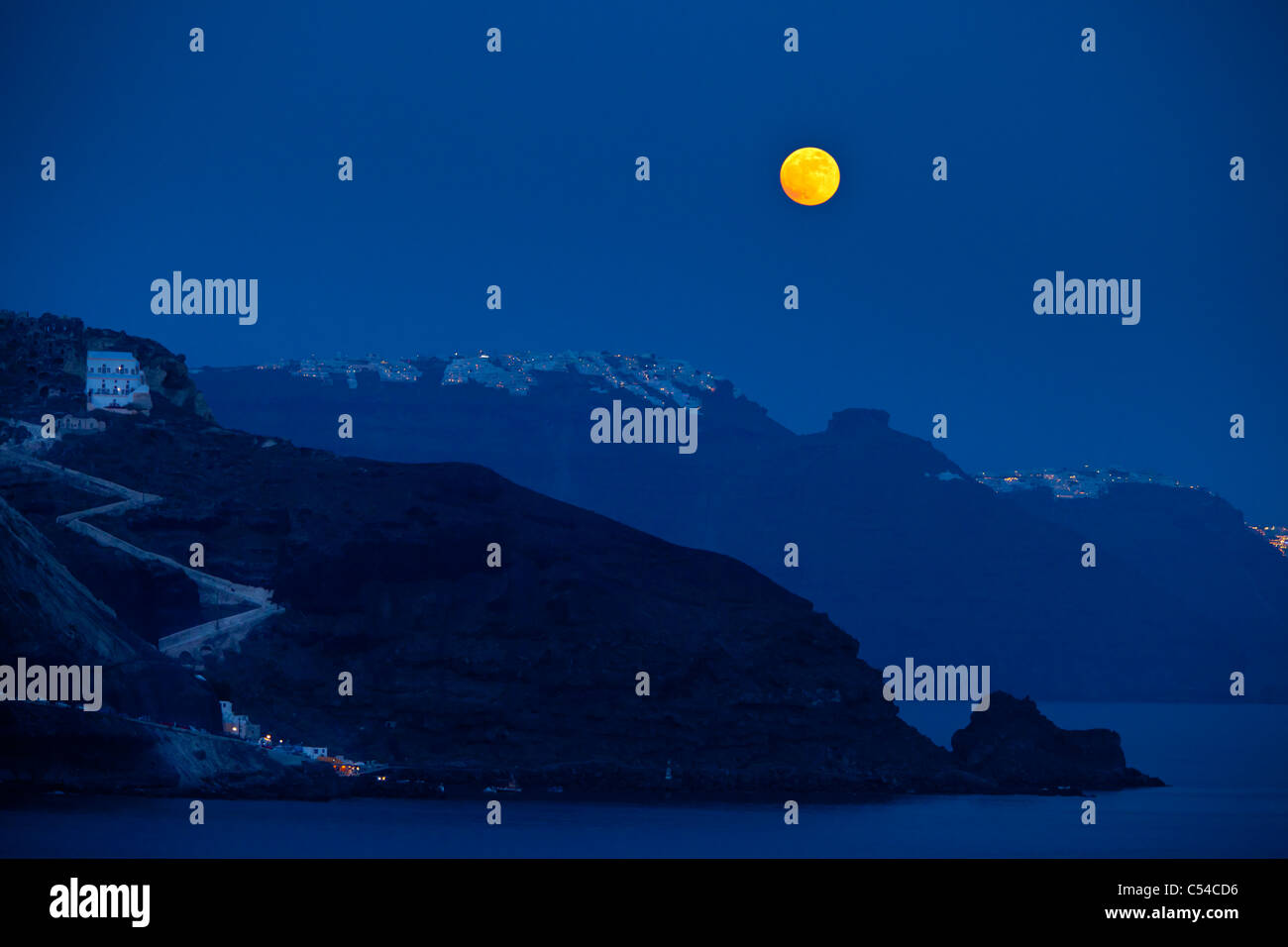 Rising moon greek islands hi-res stock photography and images - Alamy