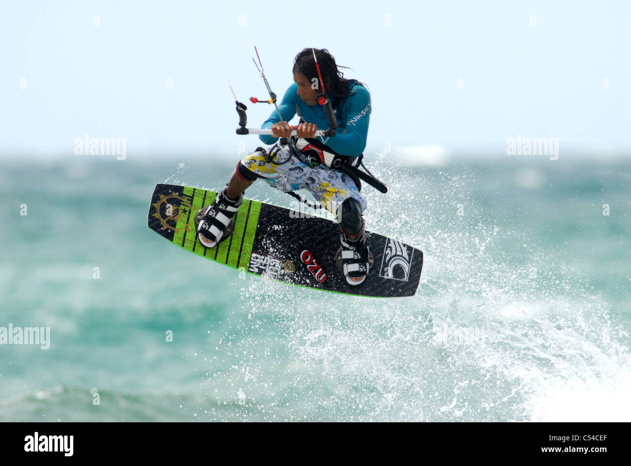 Kite surfer wave jumping Stock Photo - Alamy