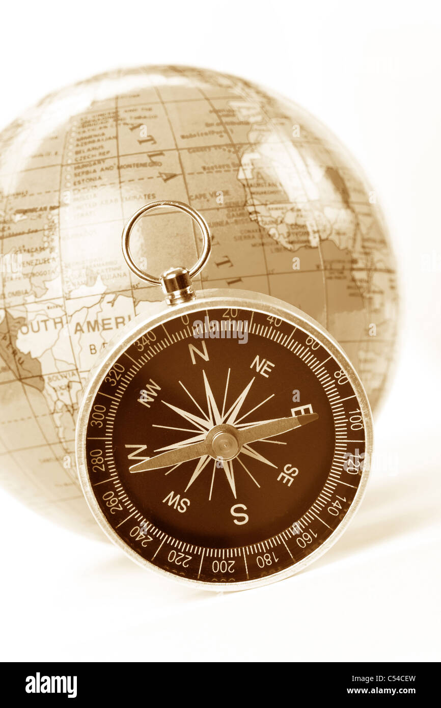 Compass globe hi-res stock photography and images - Alamy