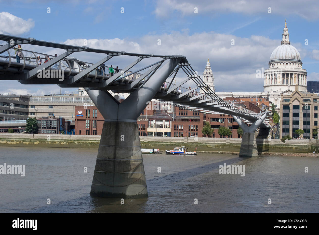 The Millennium Bridge and St Paul's, London, SE1 and EC4, England Stock ...