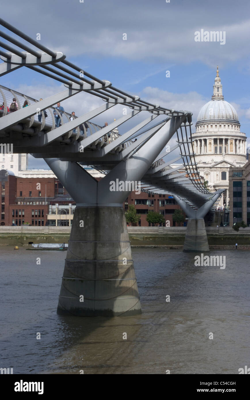 The Millennium Bridge and St Paul's, London, SE1 and EC4, England Stock ...