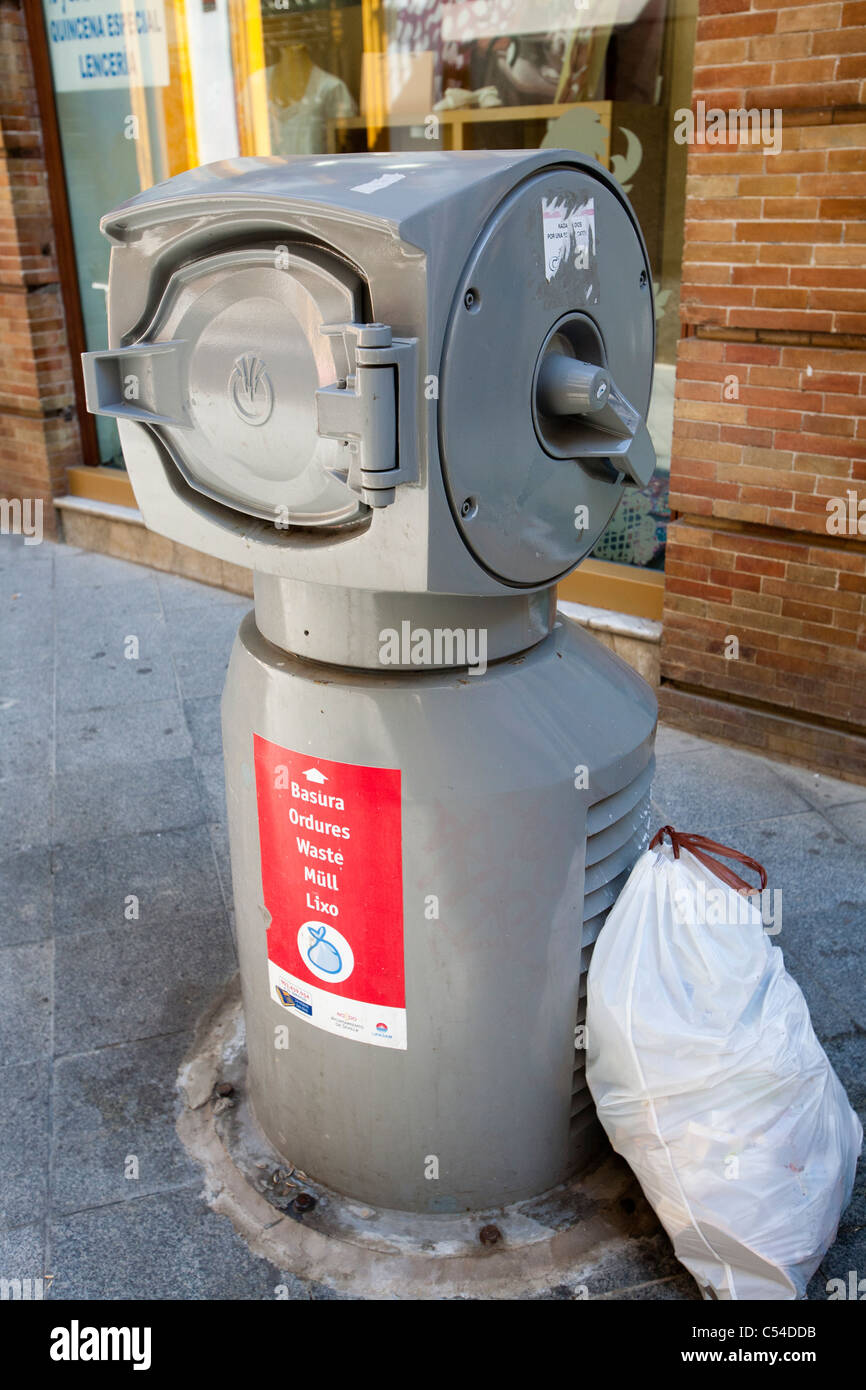 A rubbish shaft on the streets of Seville,for putting household rubbish ...