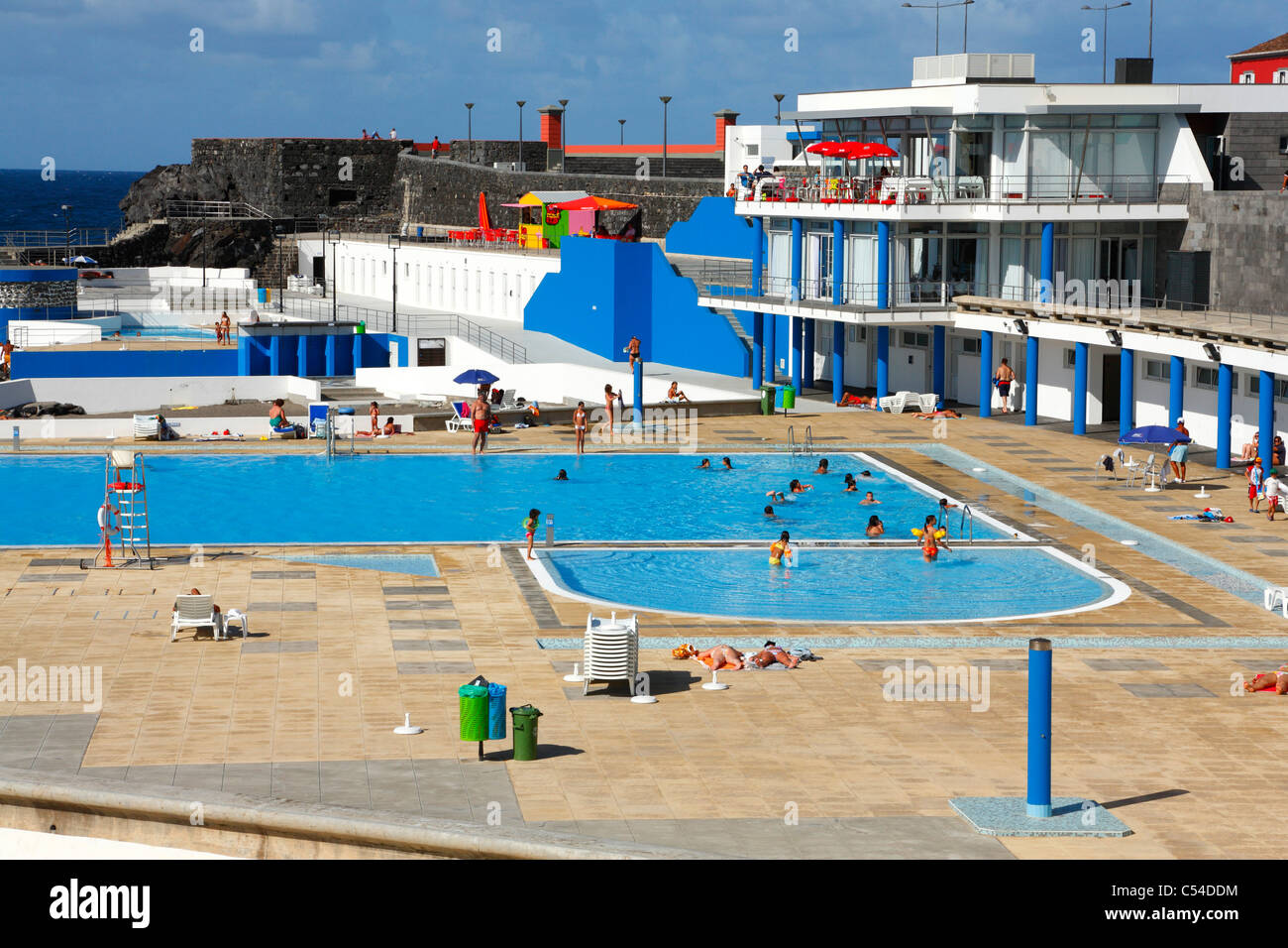 Public pools in the portuguese city of Ribeira Grande. Sao Miguel ...