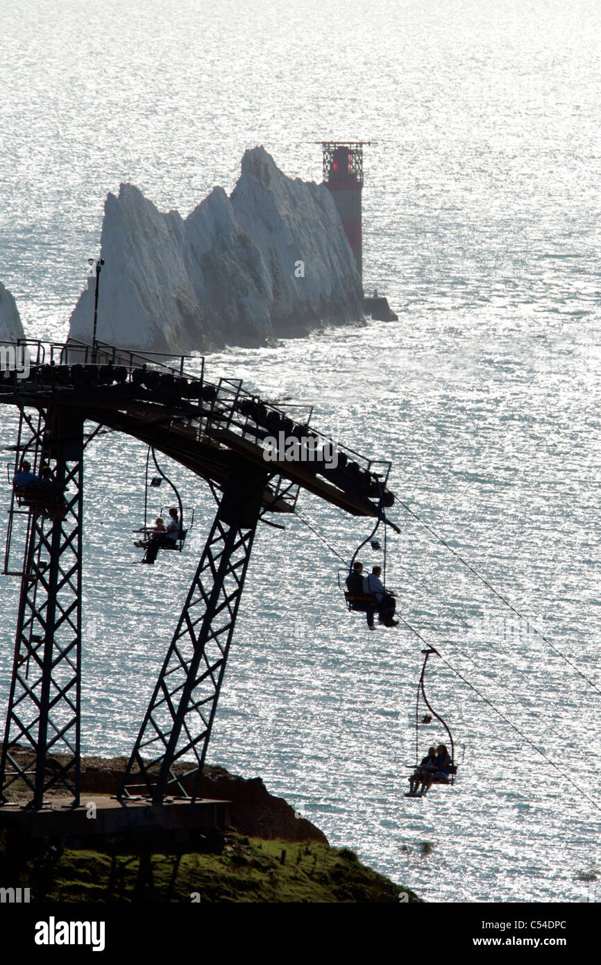 The Needles, Alum Bay, Chairlift, Isle of Wight, England, UK Stock ...