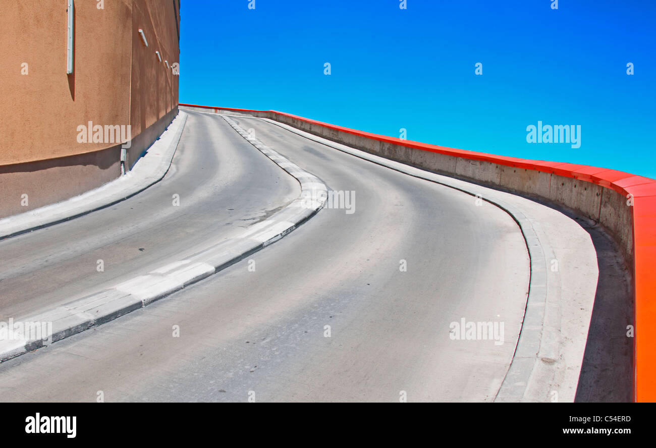 Road up. Blue sky background and road Stock Photo - Alamy
