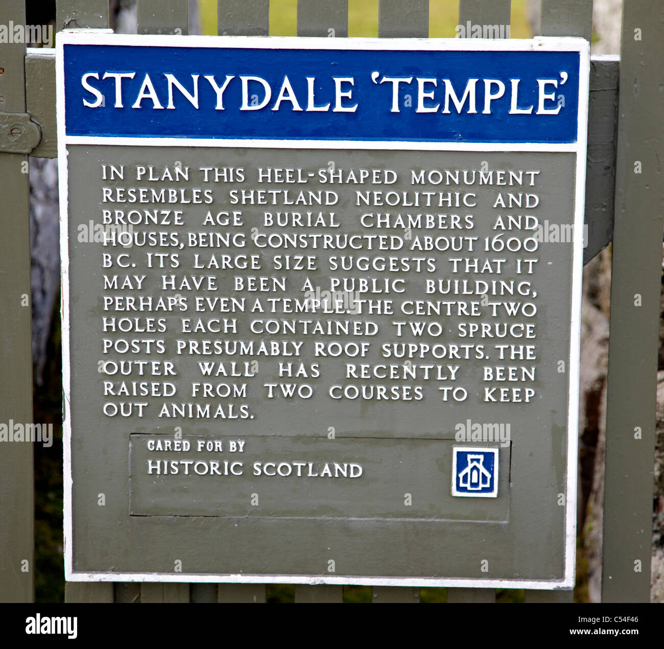 Stanydale Settlement Temple Sign Shetland Islands UK Stock Photo - Alamy
