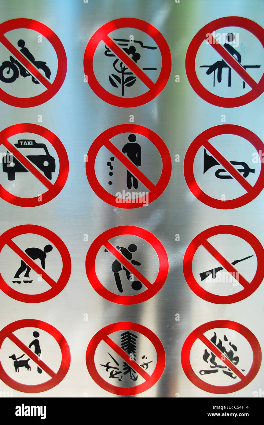 Prohibited activities sign hi-res stock photography and images - Alamy