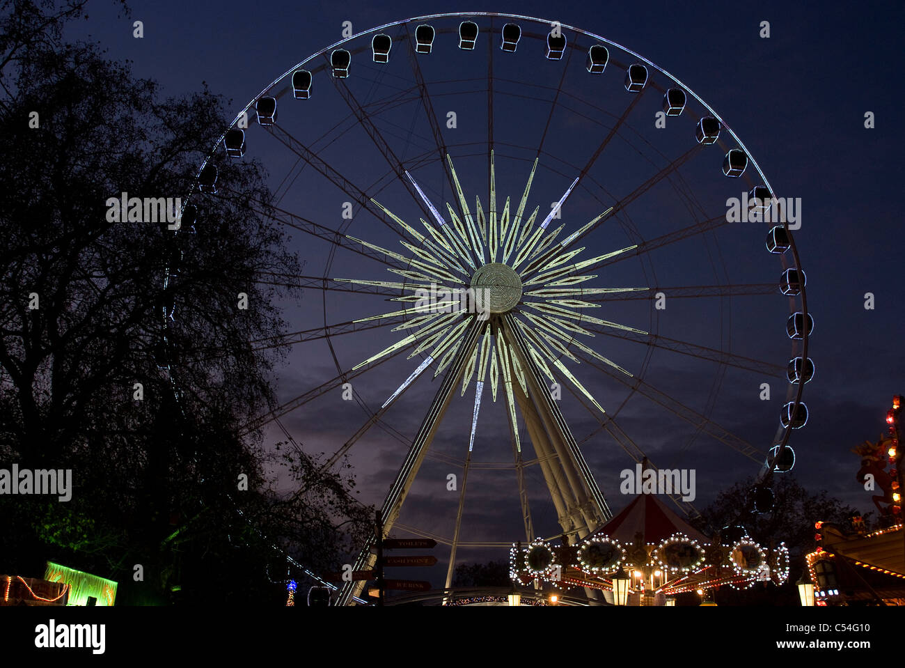The Giant Wheel at Winter Wonderland, an Annual Christmas Fair and ...