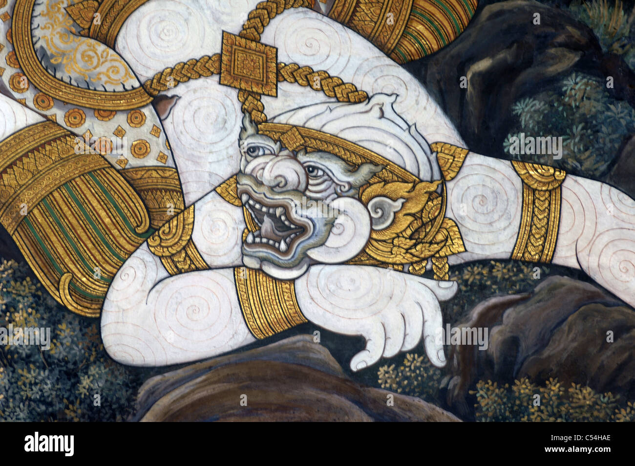 Traditional Thai Painting (mythical beast), Grand, Palace, Bangkok ...