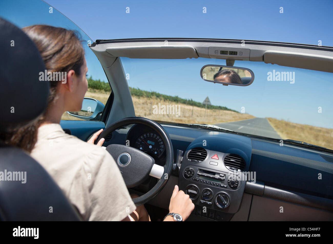 Woman Driving A Convertible Car High Resolution Stock Photography and ...