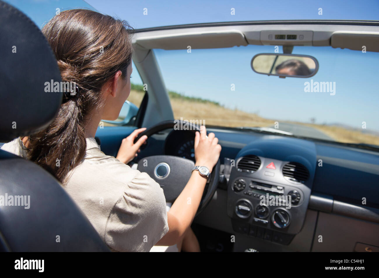 Woman Driving A Convertible Car High Resolution Stock Photography and ...