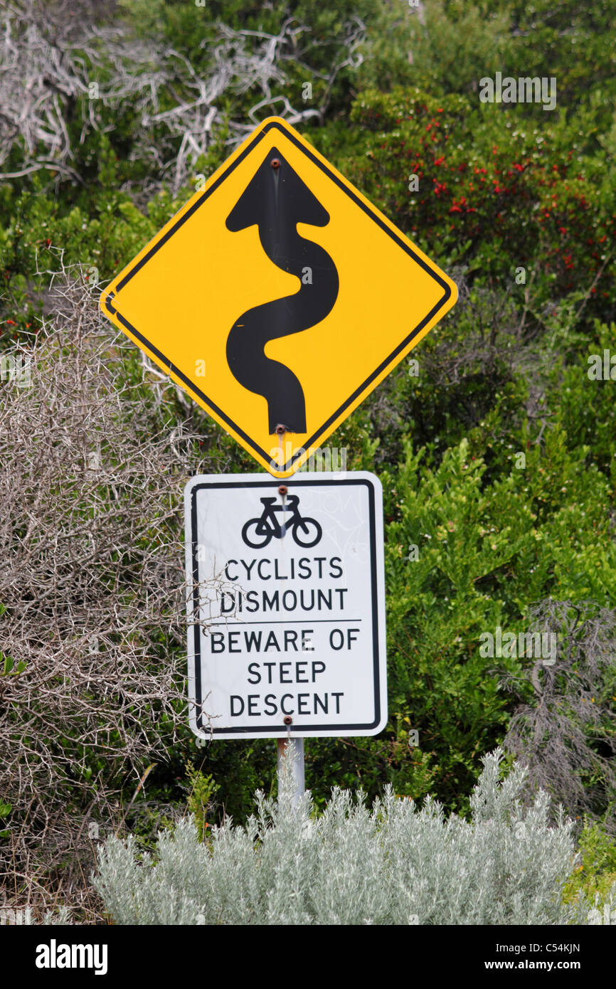 ROAD WARNING SIGN WOBBLY ARROW WARNING SKY BACKGROUND BDB Stock Photo ...