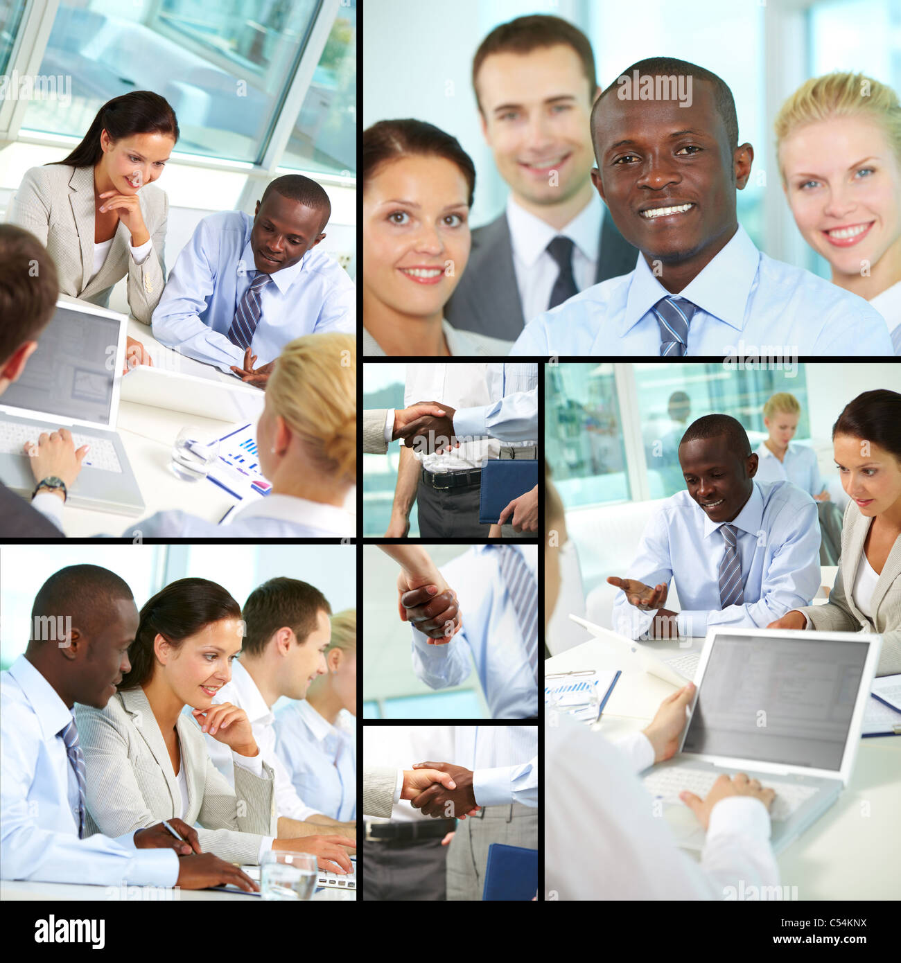 Collage of business team at work Stock Photo - Alamy