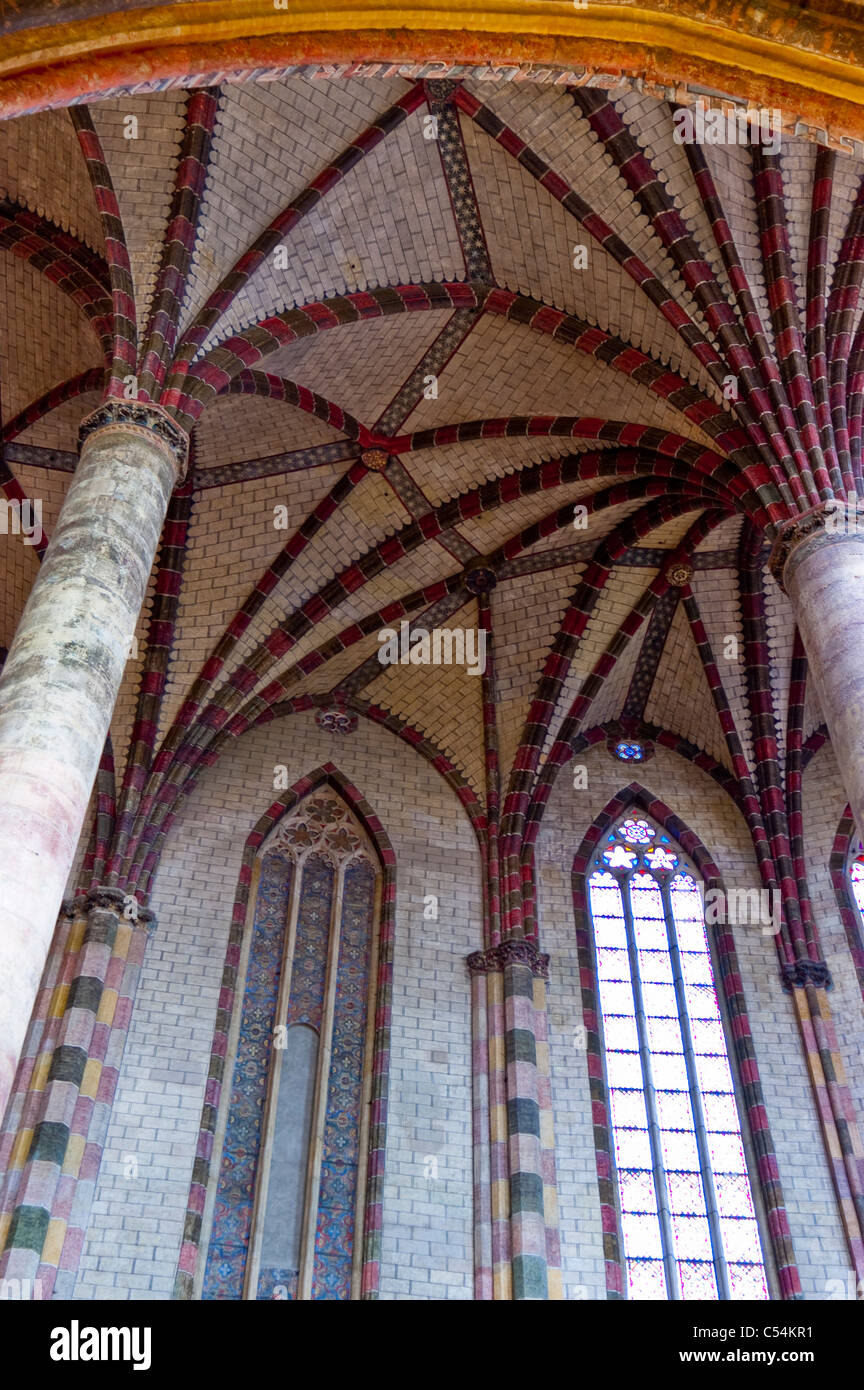 Toulouse, France, Vaulted ceiling of Les Jacobins, Low Angle Stock ...