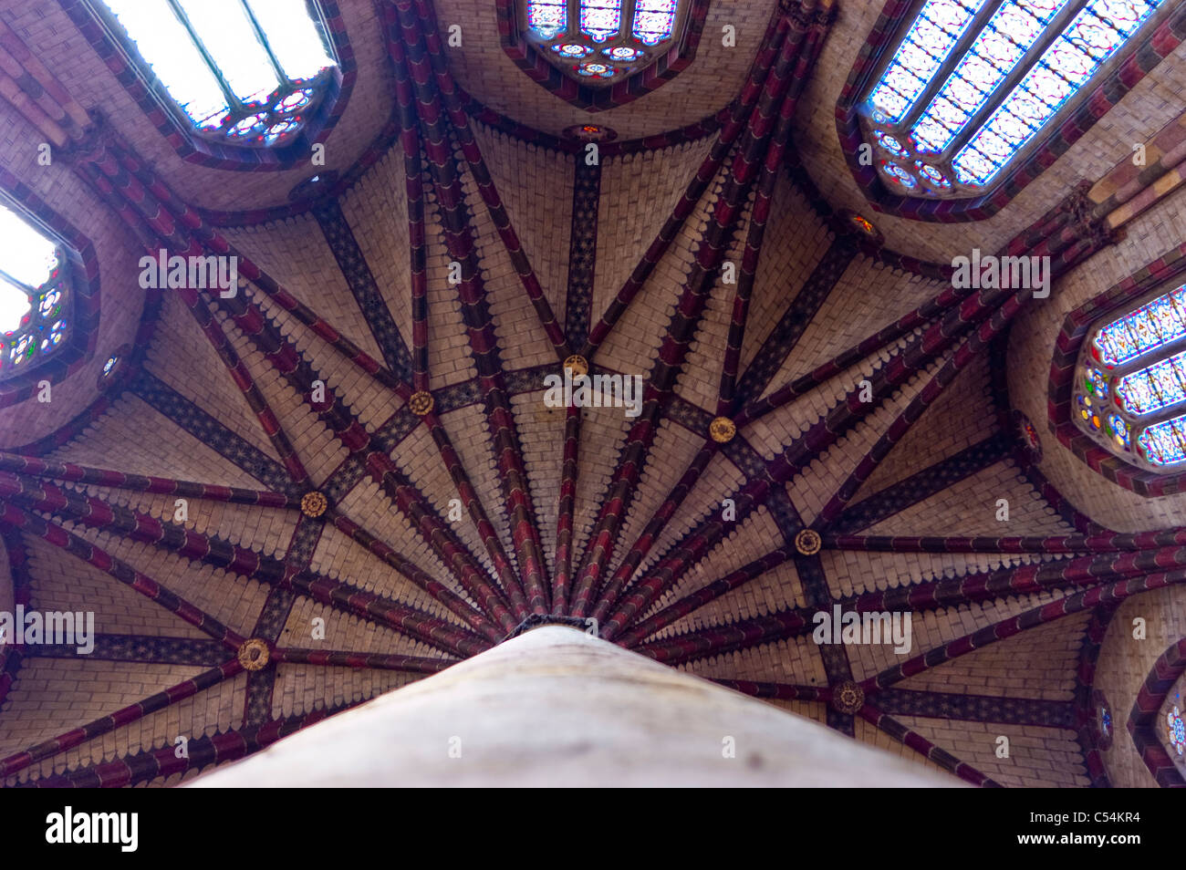 Toulouse, France, Vaulted ceiling of Les Jacobins, Low Angle, French ...