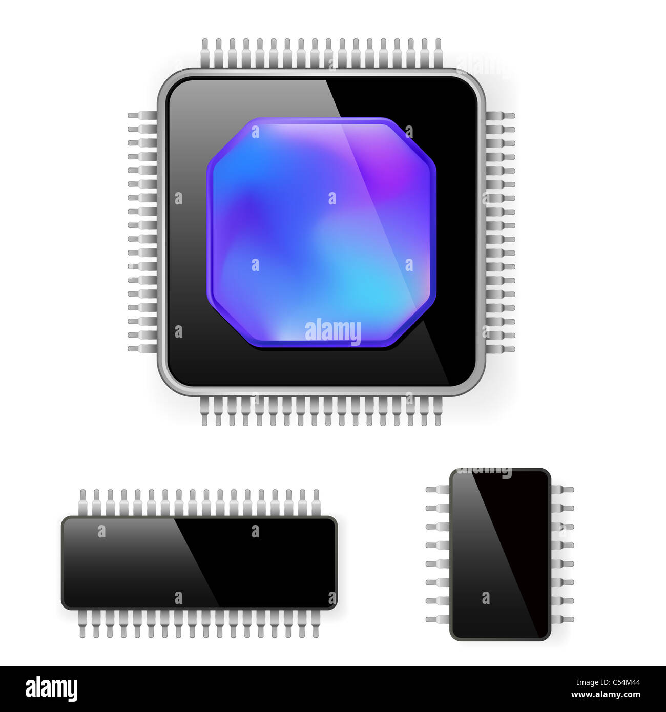 Computer microcircuit. Illustration on white background for design ...