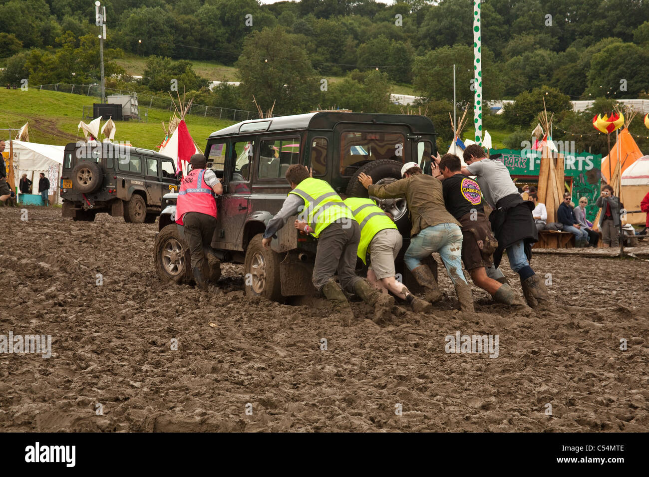Glastonbury festival car park hi-res stock photography and images - Alamy