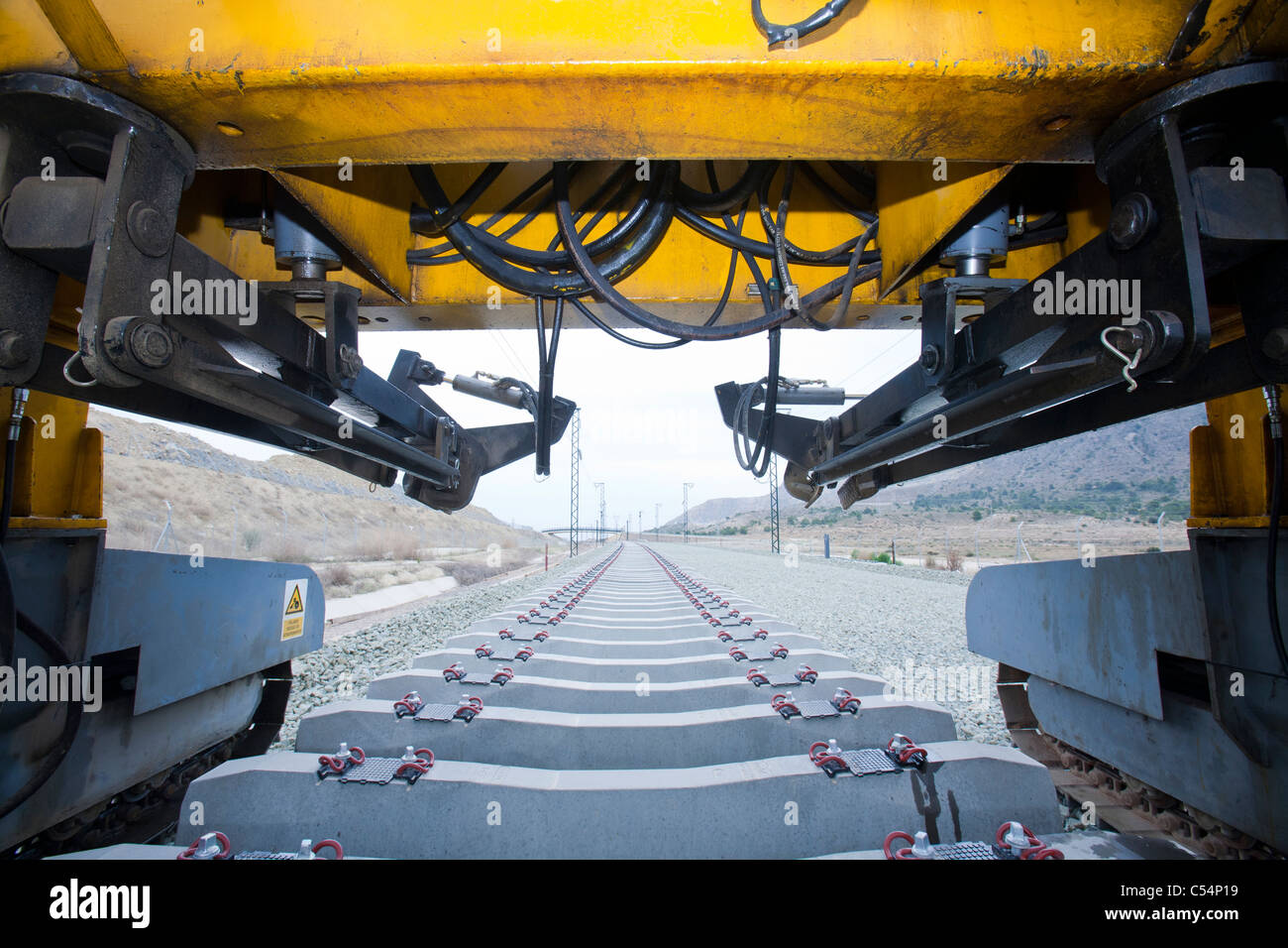 A new electrified railway line being built into Alicante, Murcisa ...