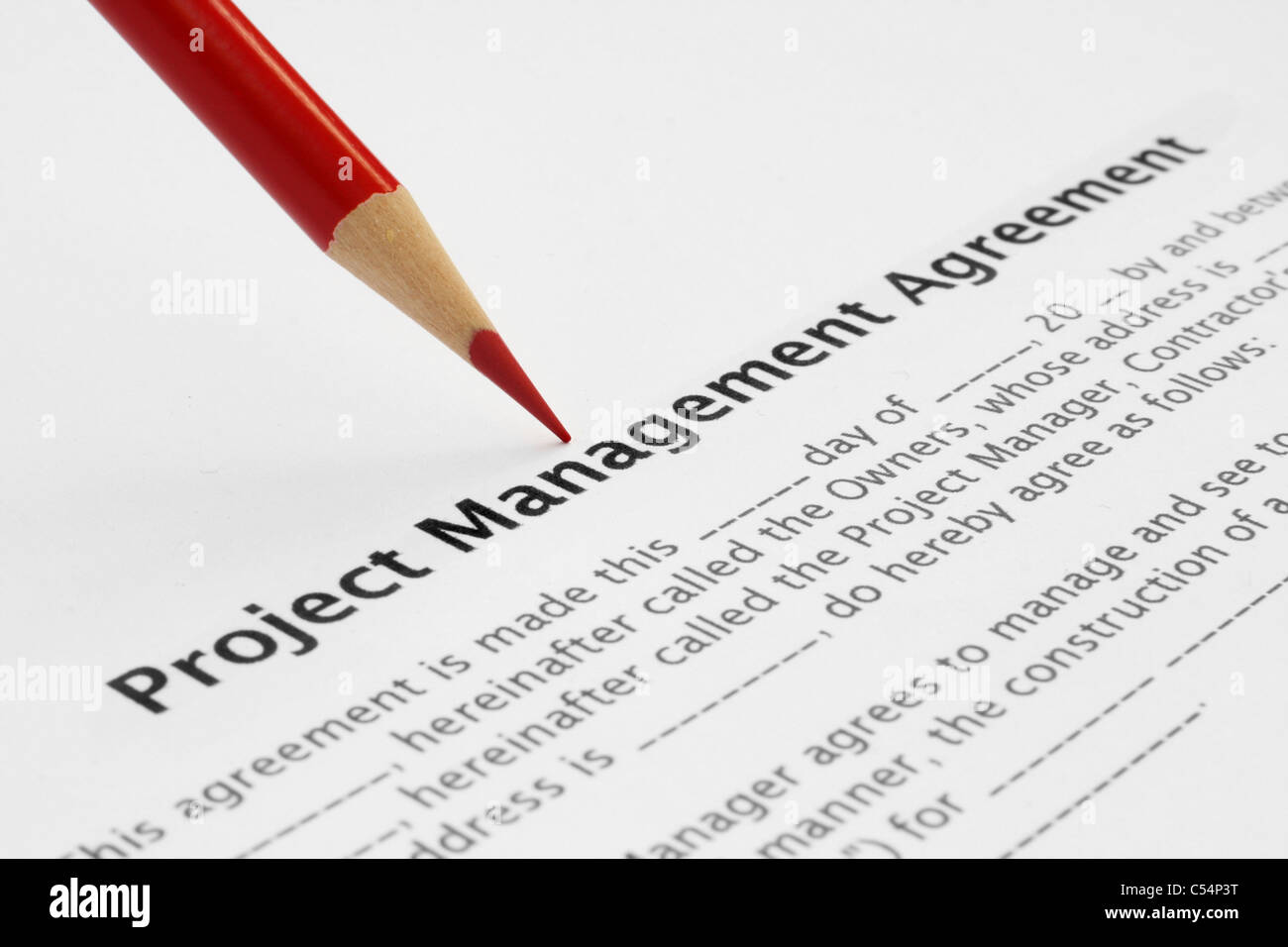 Project management agreement Stock Photo - Alamy