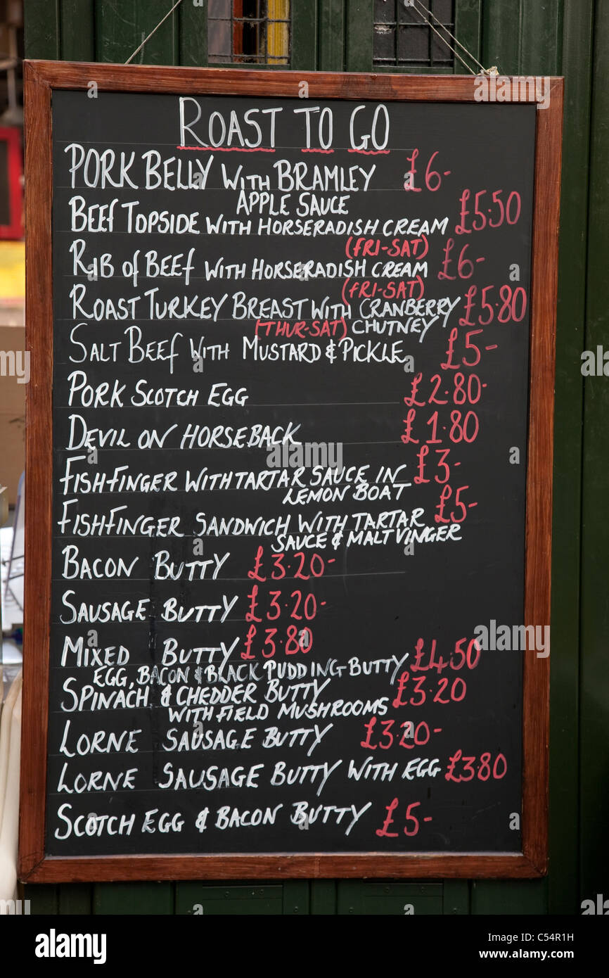 Menu board uk hi-res stock photography and images - Alamy