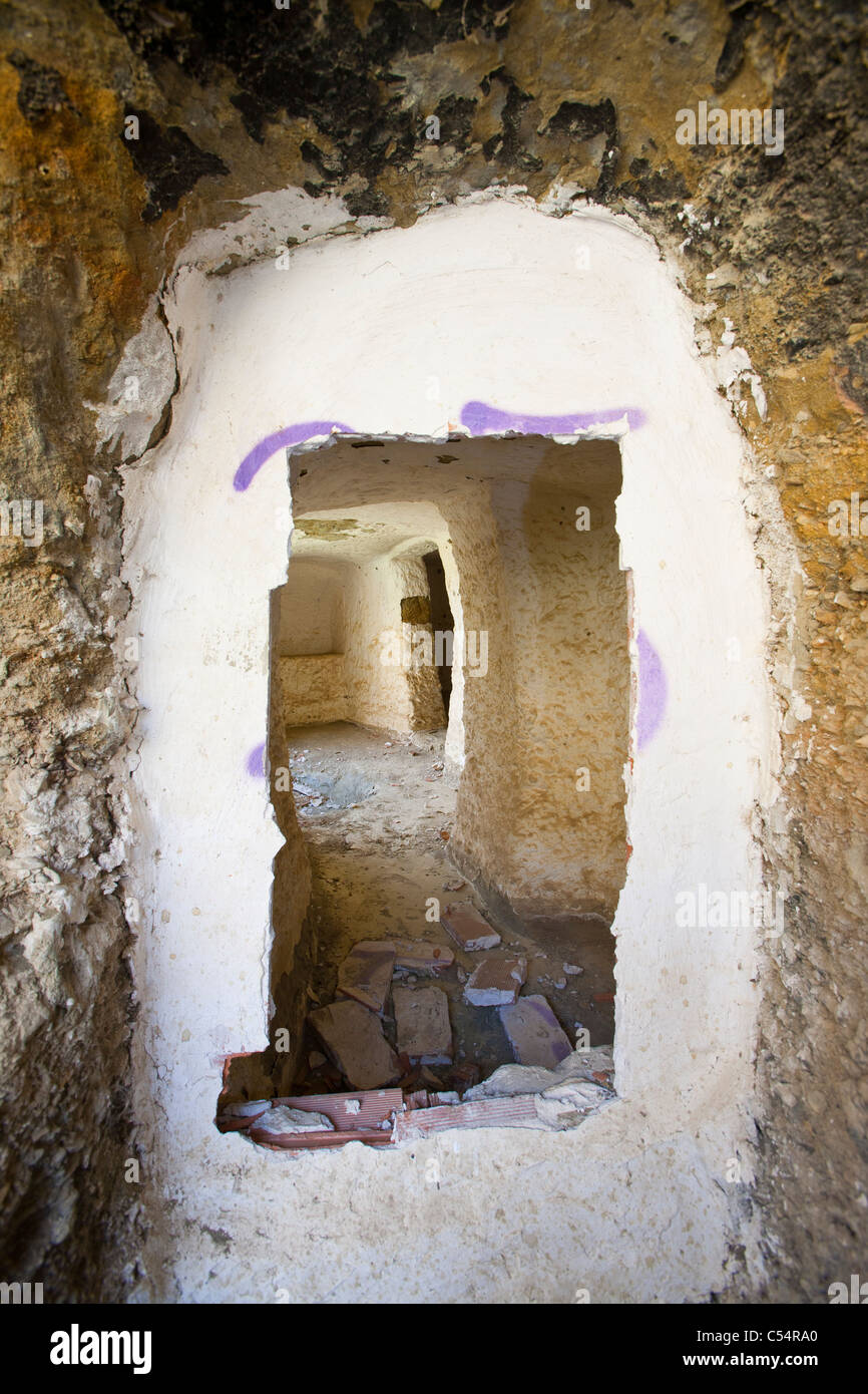 Old Cave houses in Guadix, Andalucia, Spain. Up to 10,000 people still ...