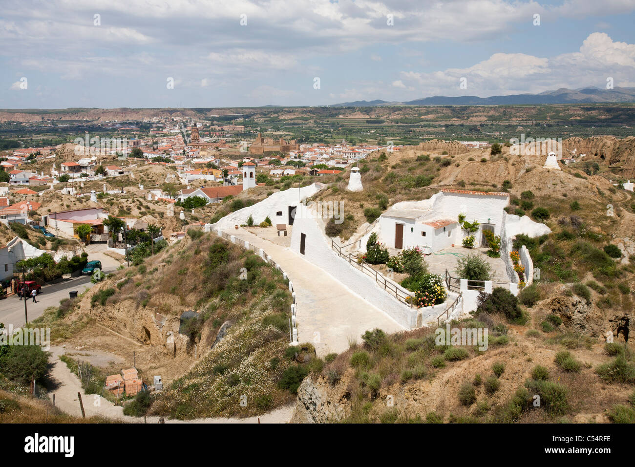 Old Cave houses in Guadix, Andalucia, Spain. Up to 10,000 people still ...