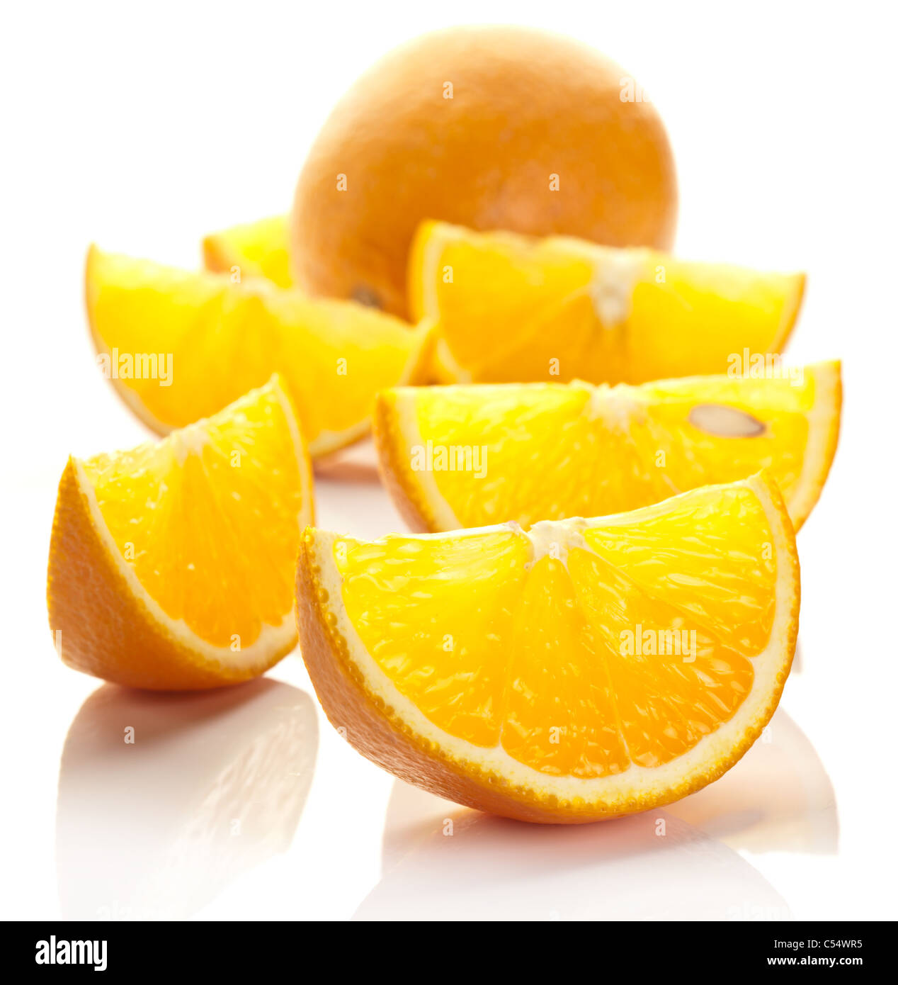 Orange slice on a white background Stock Photo - Alamy