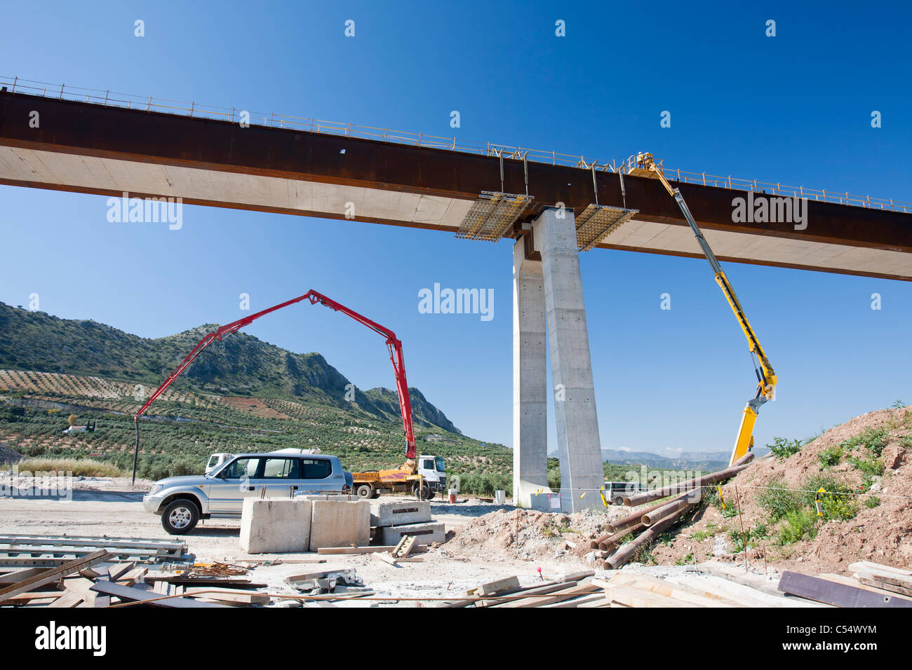 A high speed rail link construction site in Andalucia, Spain Stock ...