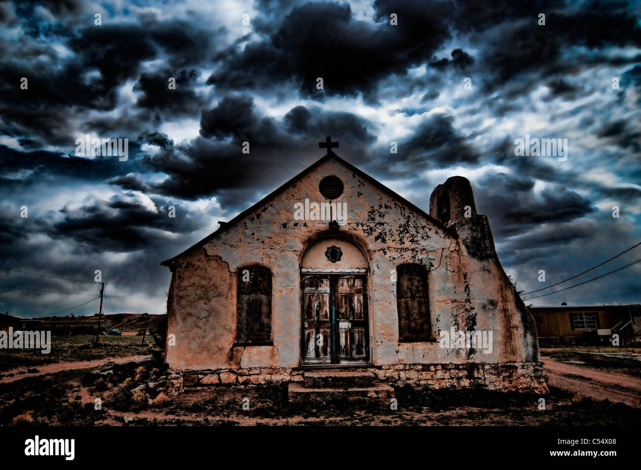 Facade of an old church, New Mexico, USA Stock Photo - Alamy