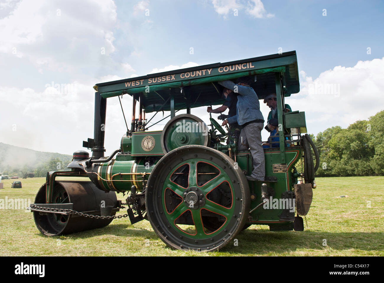 1925 Marshall 8 ton road roller at Wiston steam rally West Sussex ...