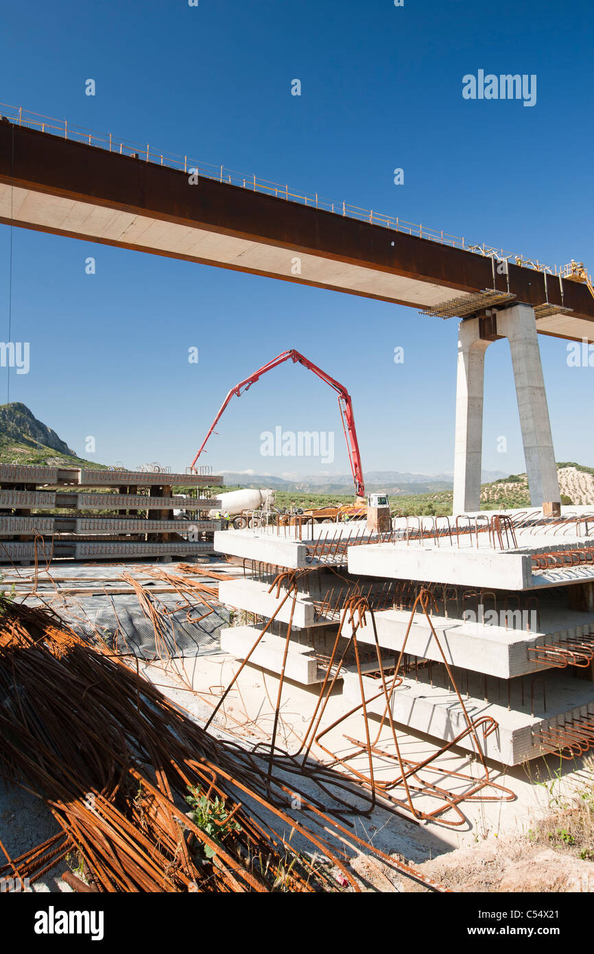 A high speed rail link construction site in Andalucia, Spain Stock ...