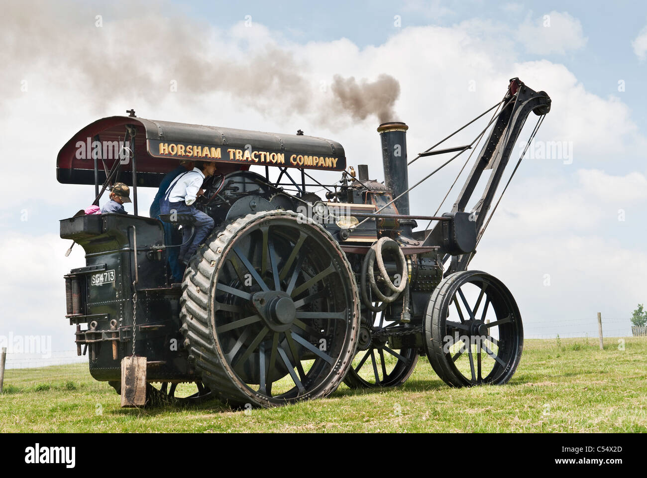 1901 Fowler steam powered crane locomotive at Wiston steam rally ,West ...