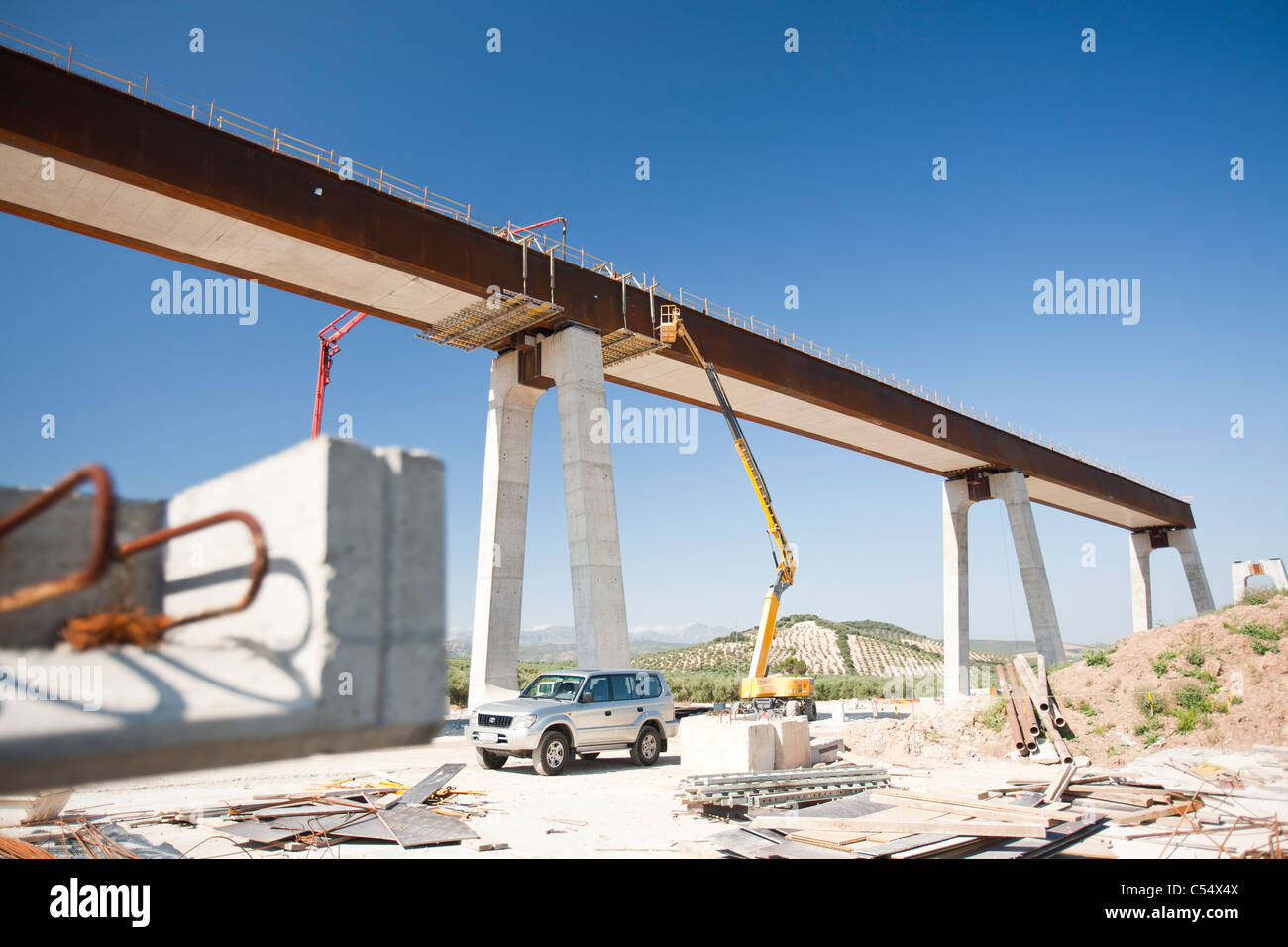 A high speed rail link construction site in Andalucia, Spain Stock ...