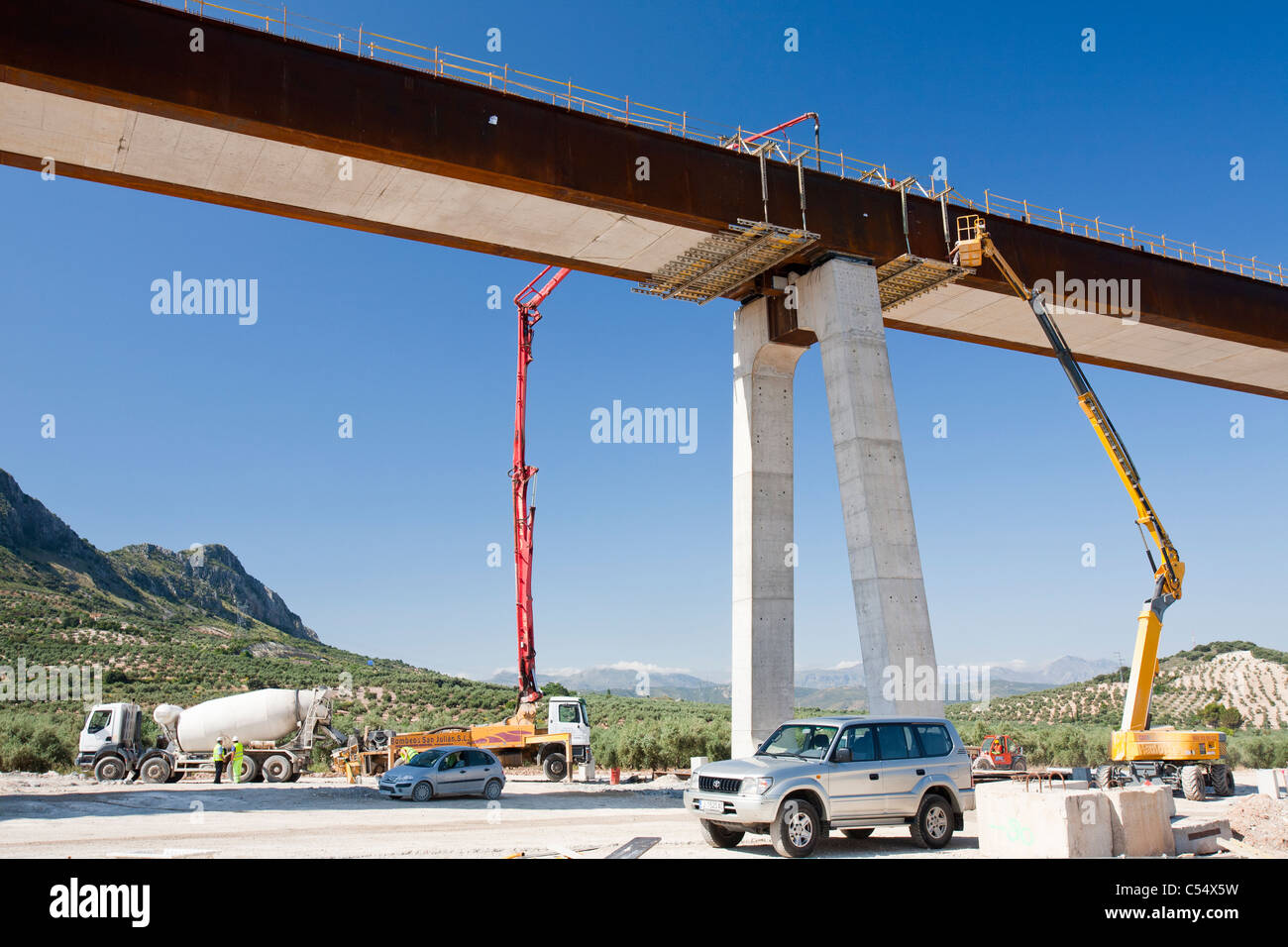 A high speed rail link construction site in Andalucia, Spain Stock ...