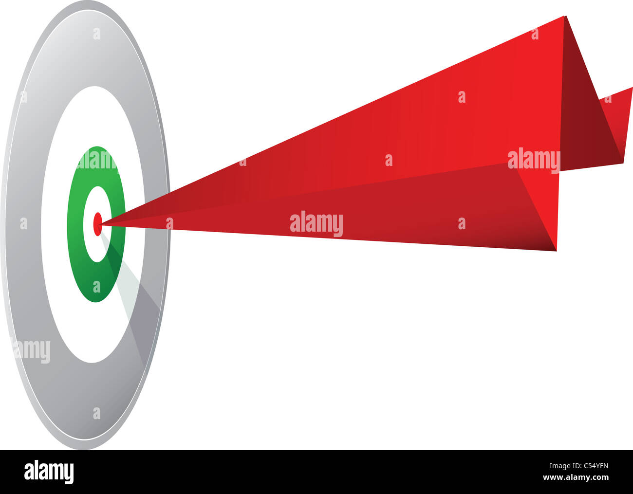 paper dart in the centre of a winning target concept Stock Photo - Alamy