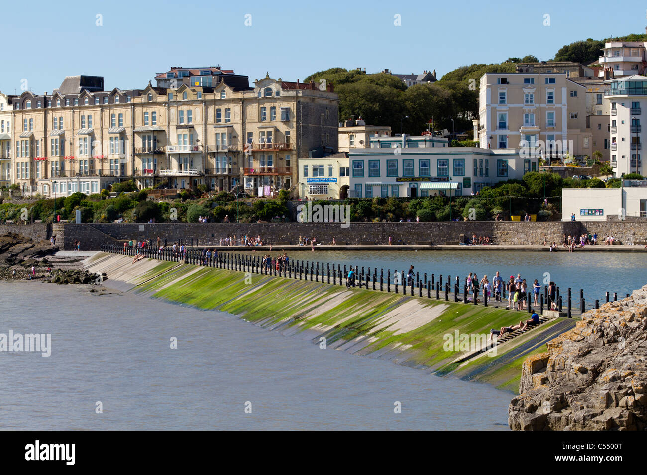 The causeway across Marine Lake Weston Super Mare Stock Photo - Alamy
