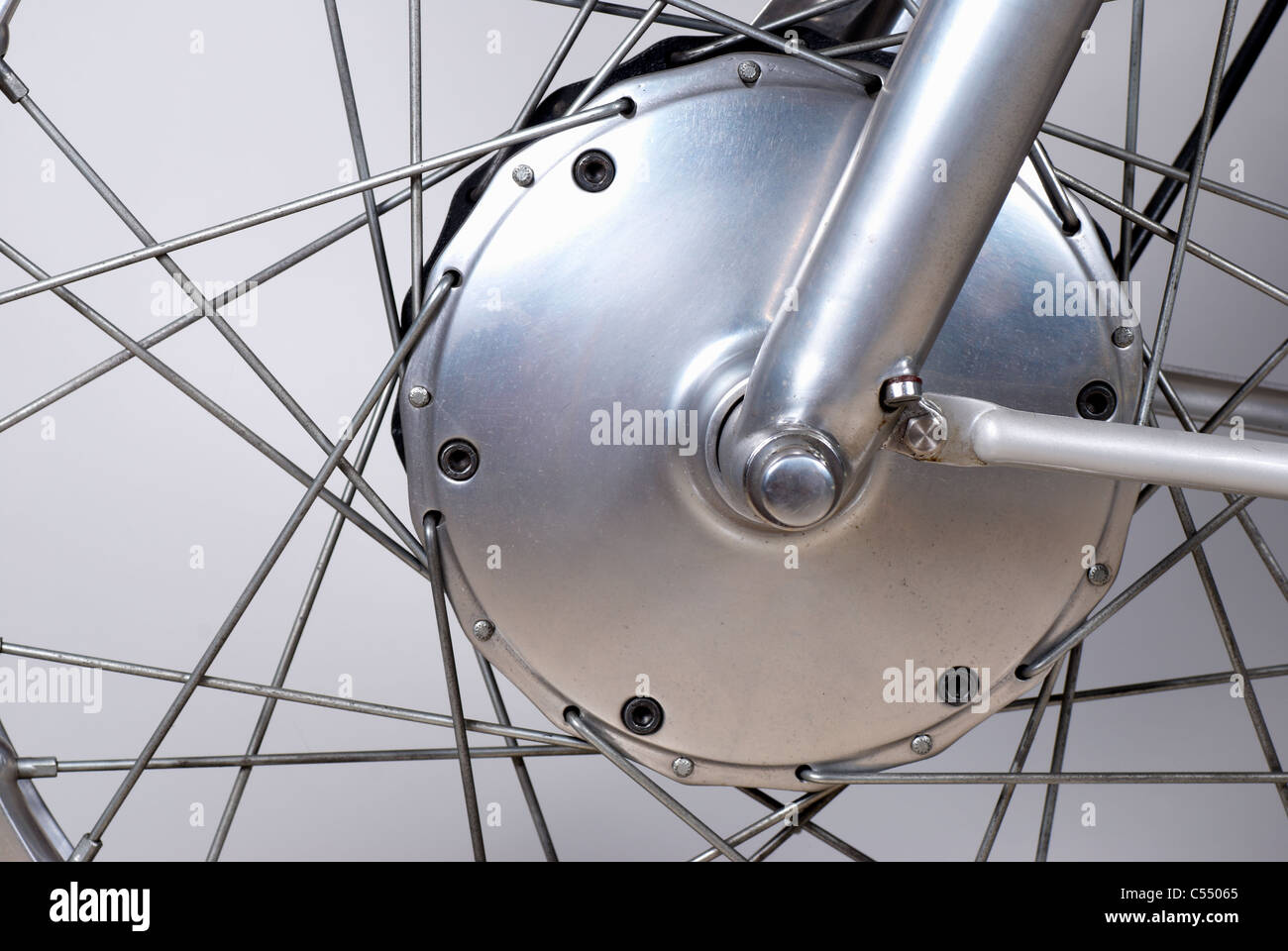 Vintage drum brake on a motorcycle of the 1950s Stock Photo - Alamy