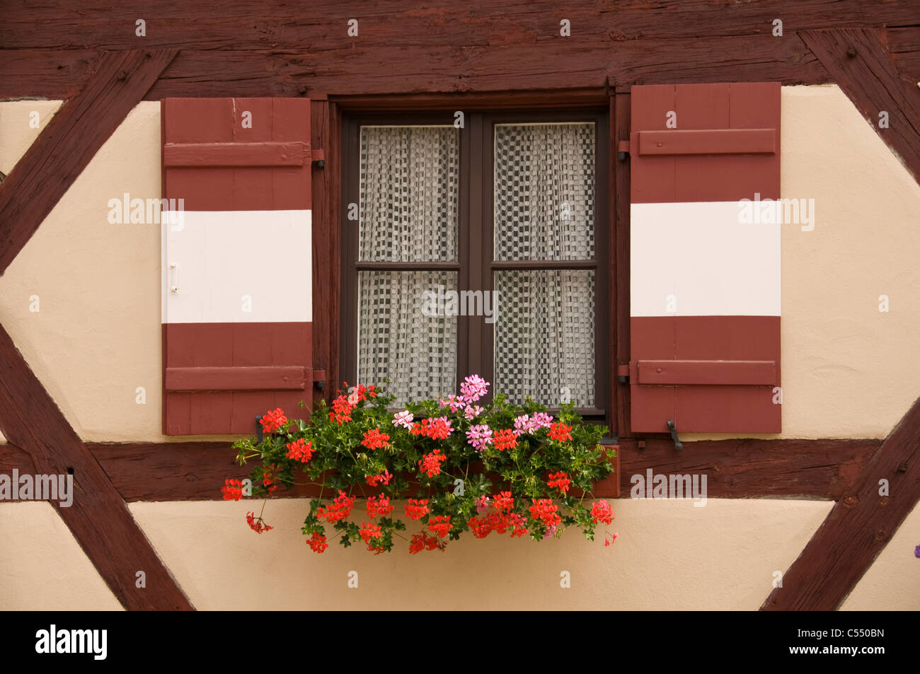 Window box on a window, Bavaria, Germany Stock Photo - Alamy