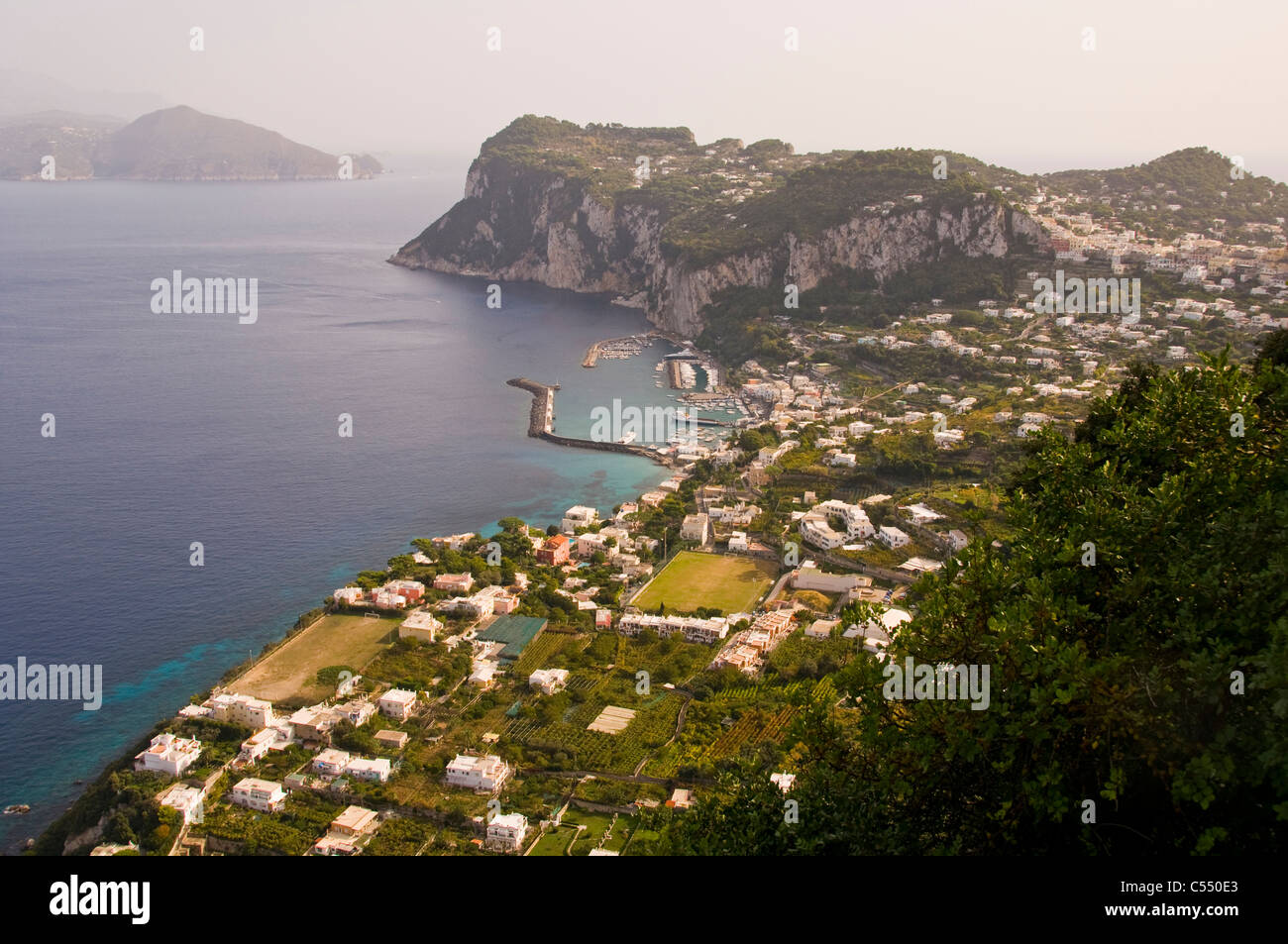Italy, View of Capri island and Mediterranean Sea Stock Photo - Alamy