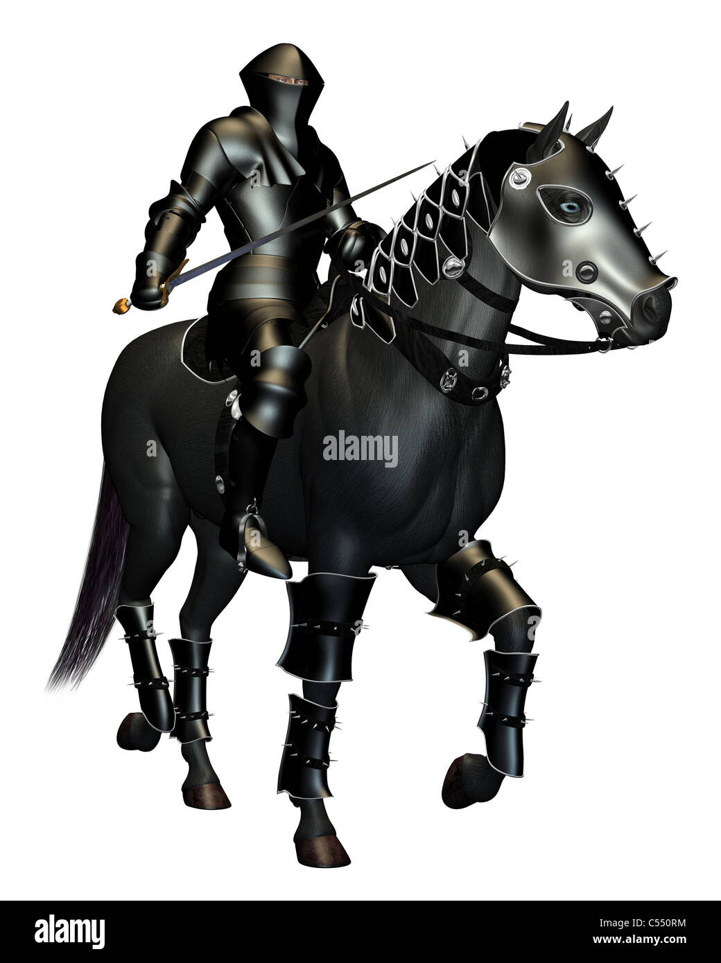 Black Knight On Horse