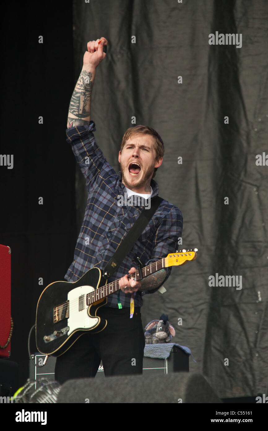 "The Gaslight Anthem" performing on the pyramid stage at the ...