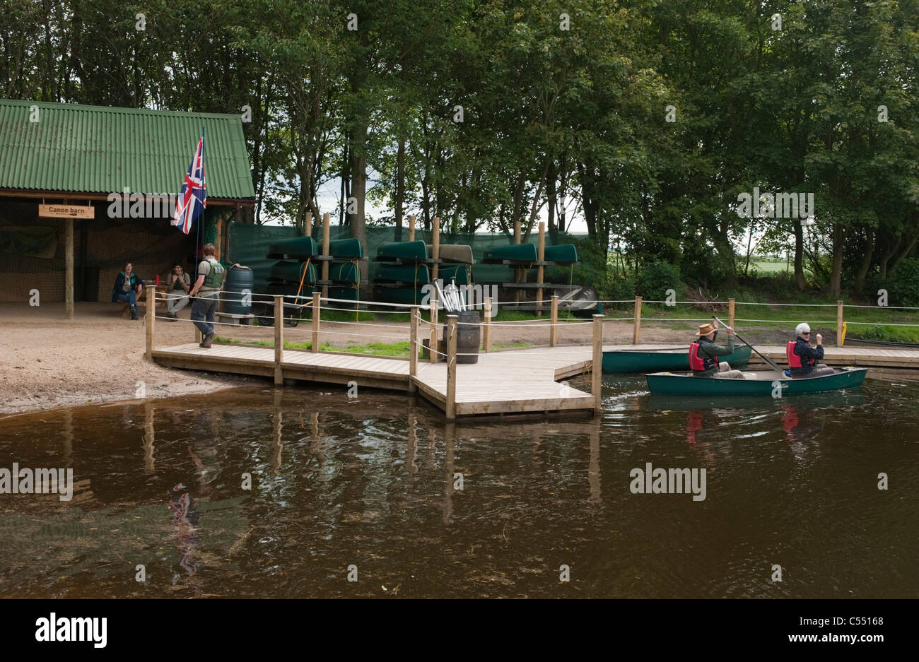 Canoe centre at Martin Mere wetland centre Stock Photo - Alamy