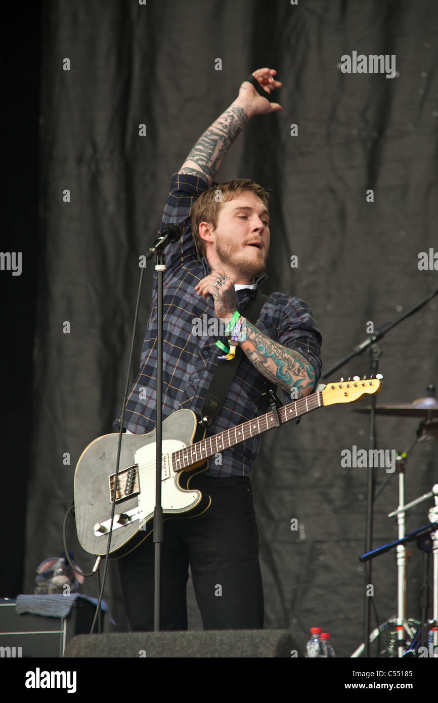 "The Gaslight Anthem" performing on the pyramid stage at the ...