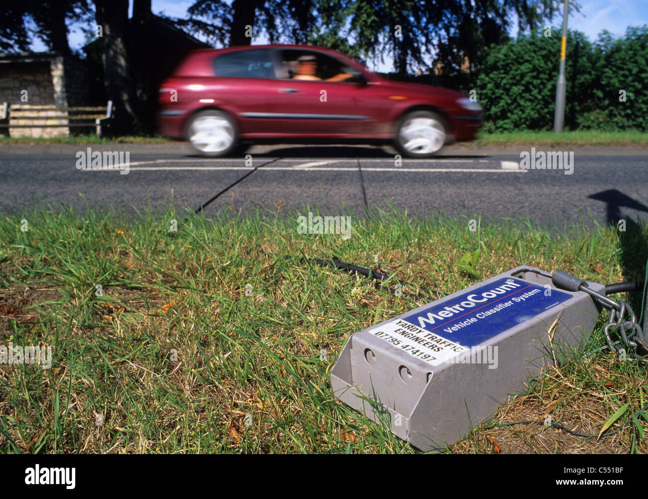 electronic meter and road cable sensor's recording passing traffic on ...