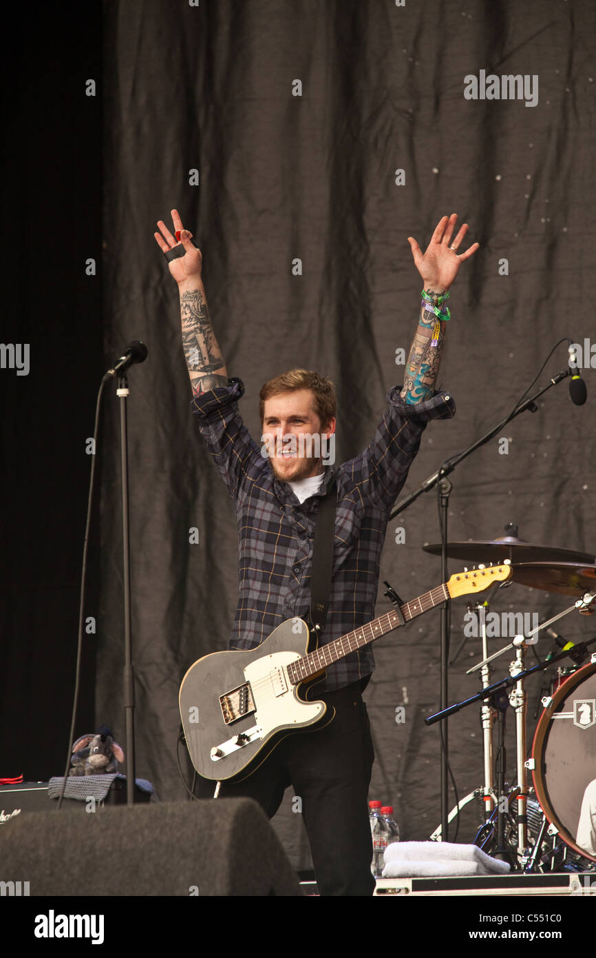 "The Gaslight Anthem" performing on the pyramid stage at the ...